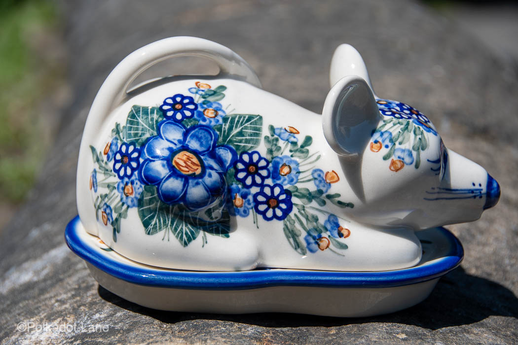 Mouse Cheese Cover by Ceramika Andy Boleslawiec-08 - Polkadot Lane