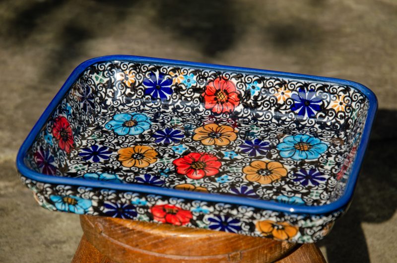 Polish Shallow Oven Dishes Stoneware Pottery Polkadot Lane UK