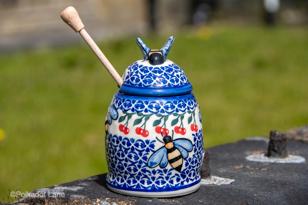 Honey Pot Cherry Pattern by Ceramika Andy Polish Pottery - Polkadot Lane