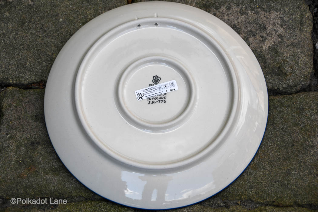 Blue Spotty Dinner Plate - Polkadot Lane