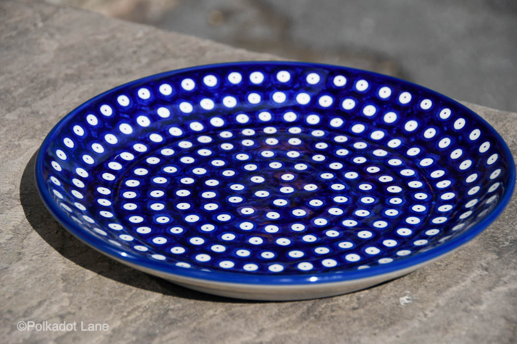 Blue Spotty Dinner Plate - Polkadot Lane