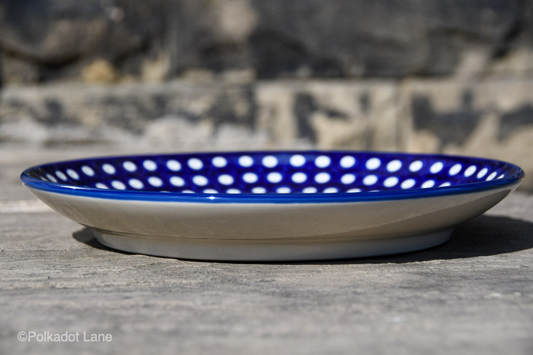 Blue Spotty Dinner Plate - Polkadot Lane