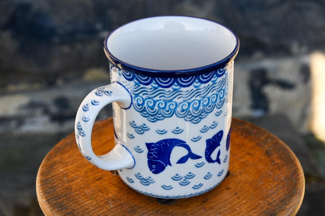 Leaping Fish Large Tea Mug Tea Time Polkadot Lane online shop