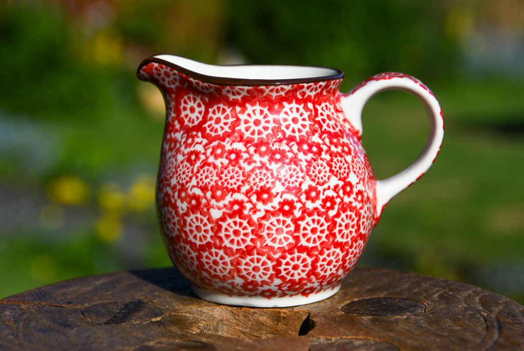 Red Pinwheel Small Milk Jug Tea Time - Polkadot Lane shop