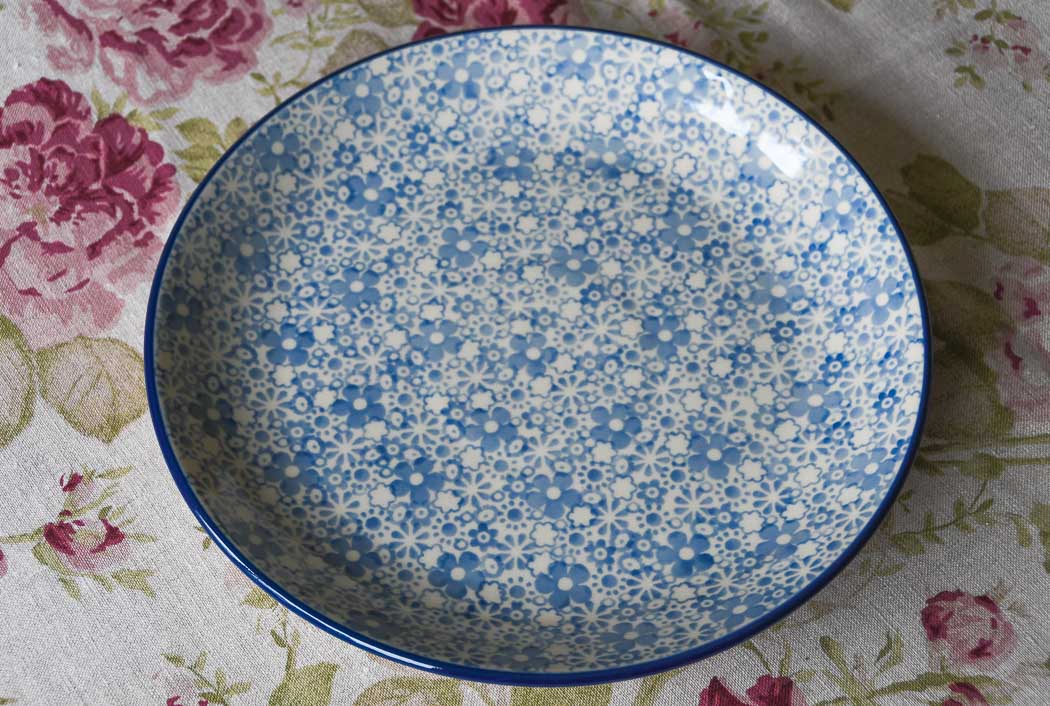 Dusky Blue Flowers Dinner Plate Tableware - Polkadot Lane shop
