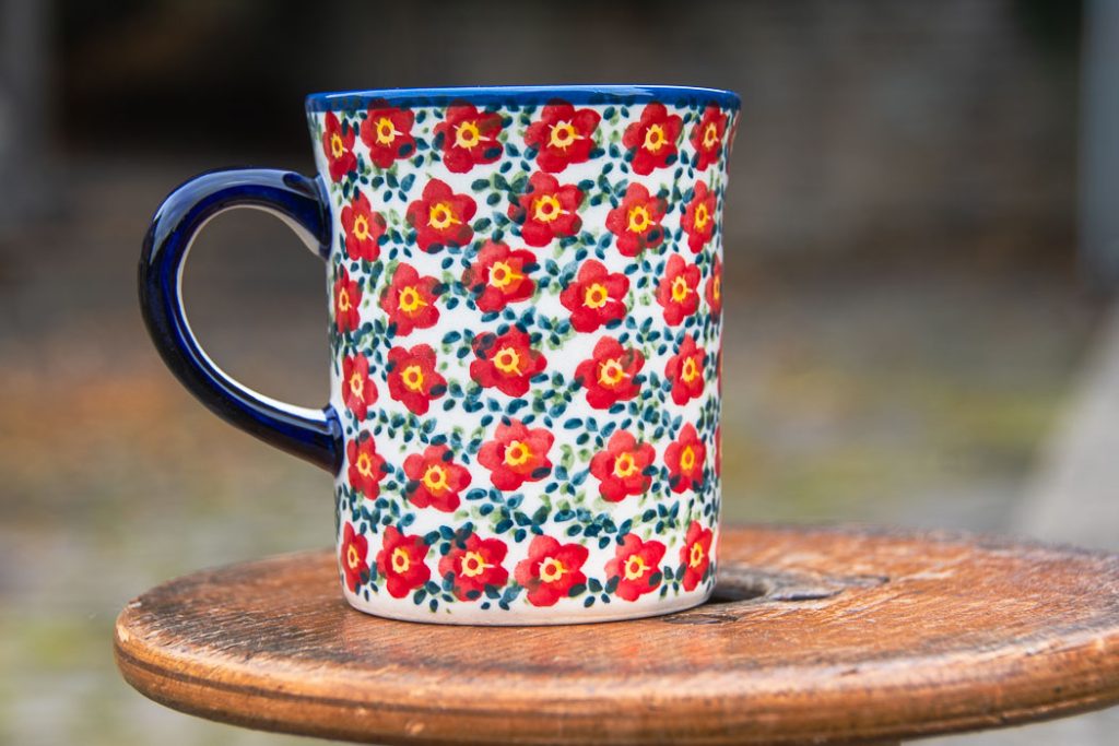Ditzy Red Flowers Tea Mug - Tea Time Mugs Polkadot Lane